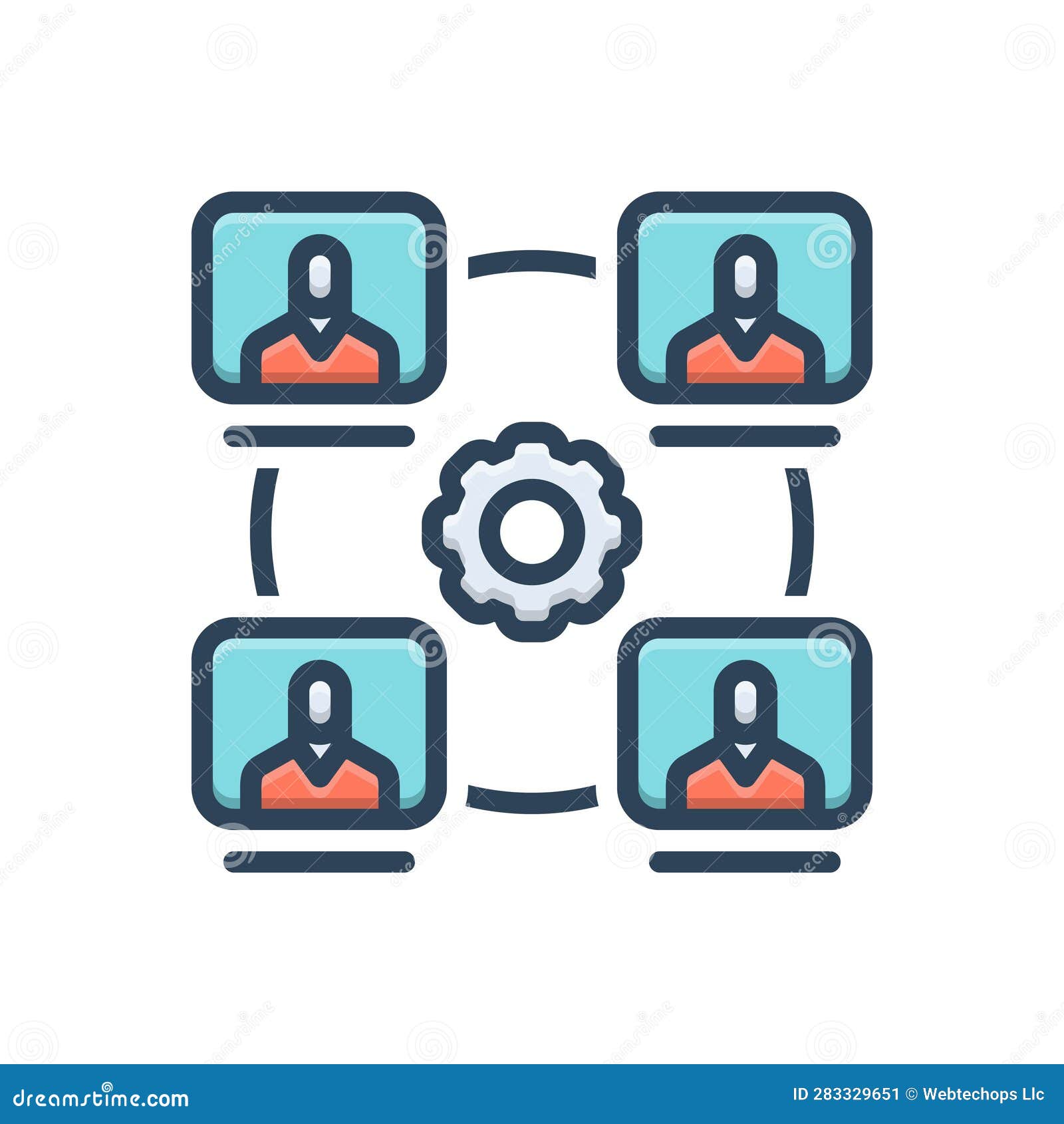 Color Illustration Icon for Collaborative, Shared and Network Stock ...