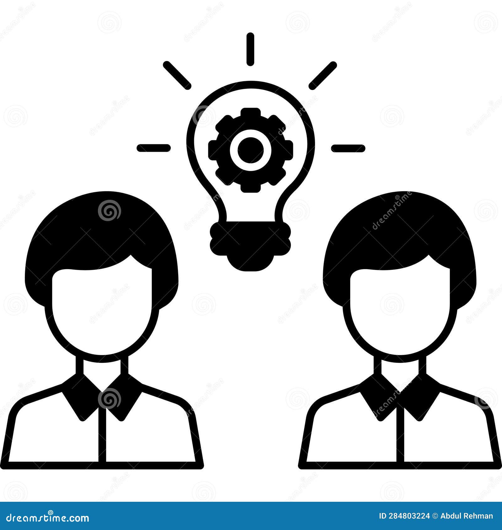 Collaborative Idea Icon. Trendy Modern Flat Linear Vector Collaborative ...