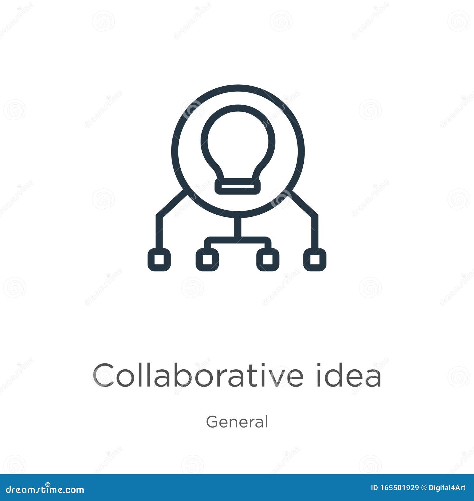 Collaborative Idea Icon. Trendy Modern Flat Linear Vector Collaborative ...