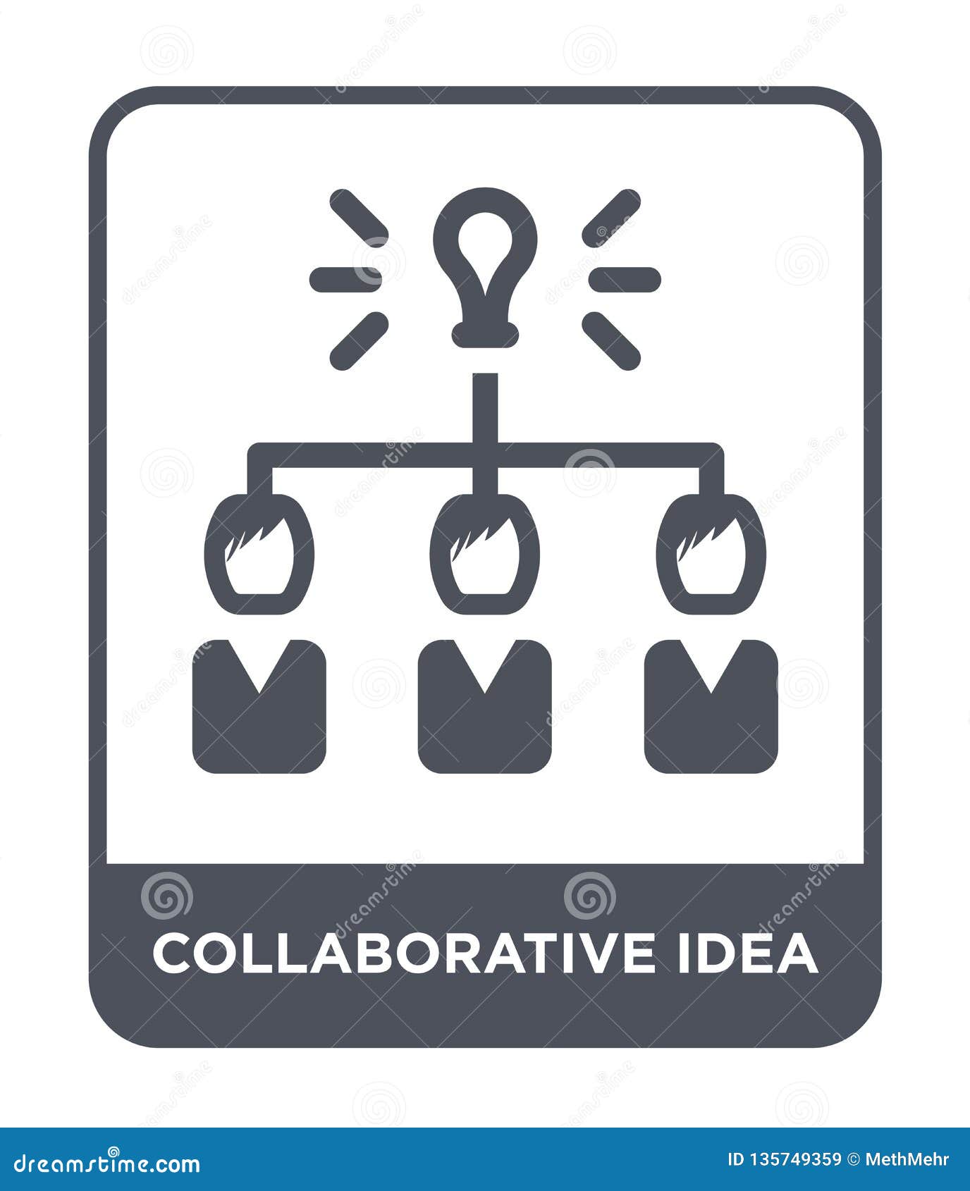 Collaborative Idea Icon in Trendy Design Style. Collaborative Idea Icon ...