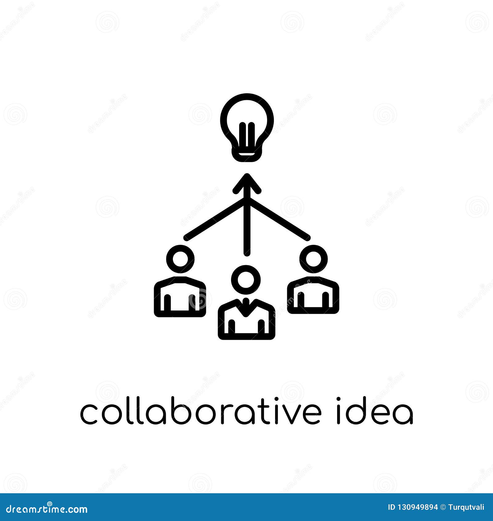 Collaborative Idea Icon. Trendy Modern Flat Linear Vector Collaborative ...