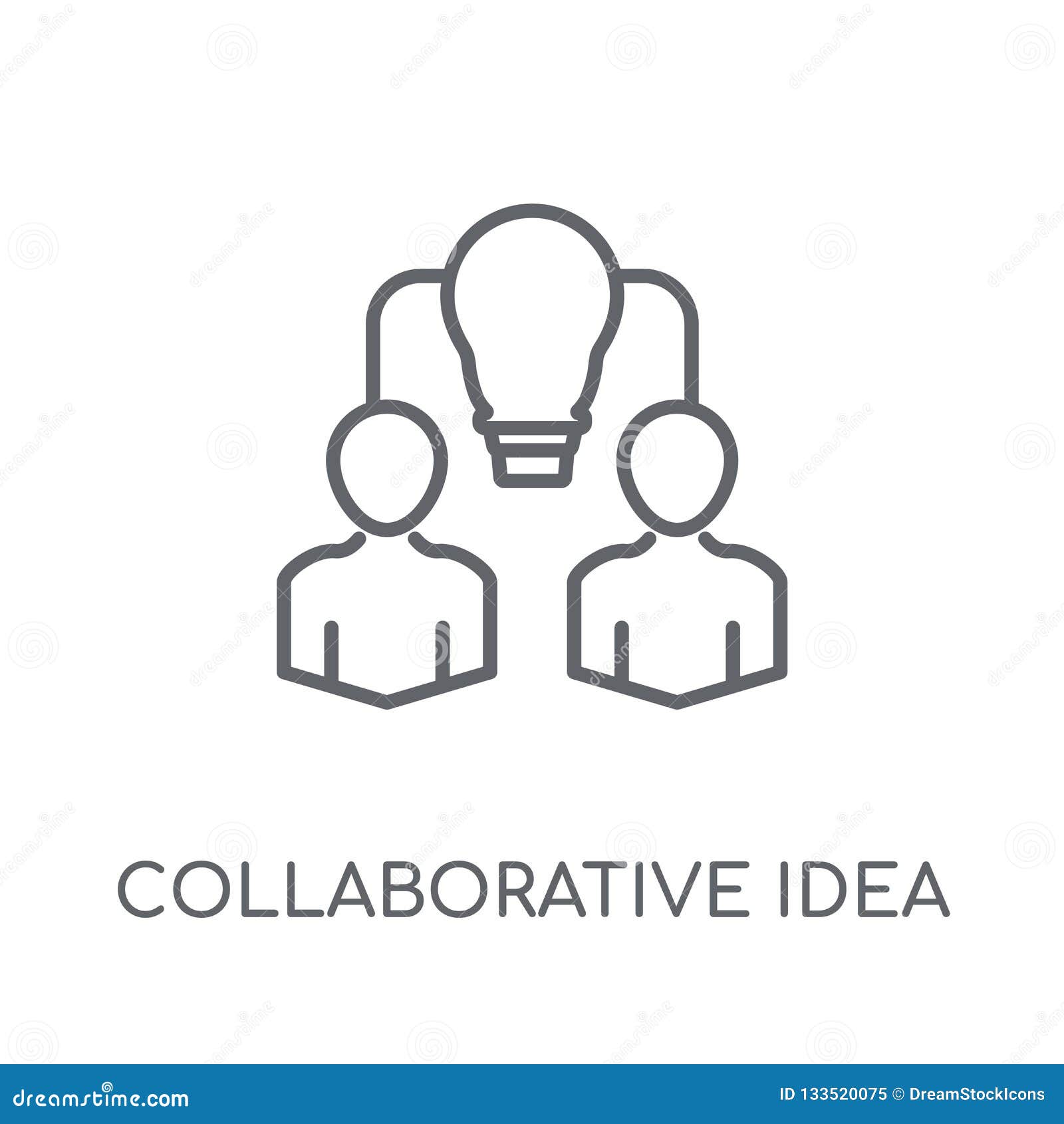 Collaborative Idea Linear Icon. Modern Outline Collaborative Ide Stock ...