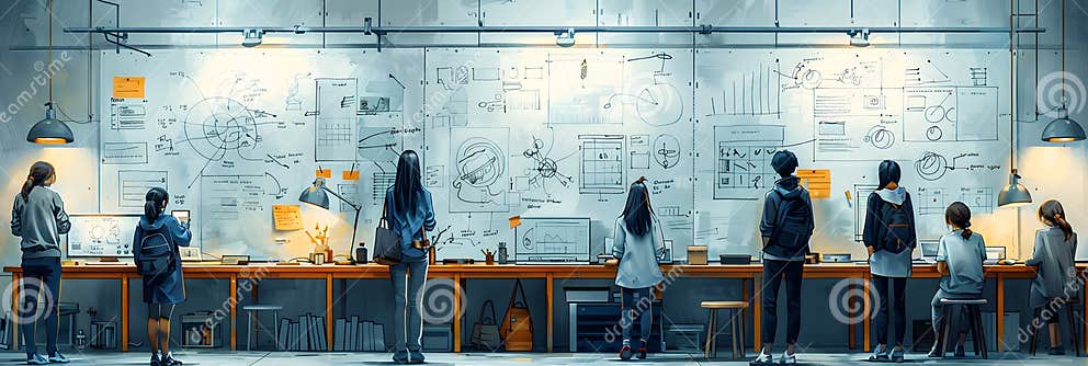 Collaborative Innovation Session Stock Illustration - Illustration of ...