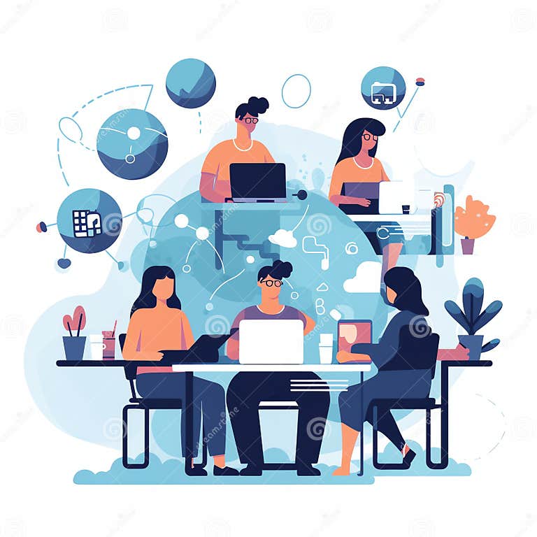 Collaborative Learning: Students Work Together on a Group Project or ...