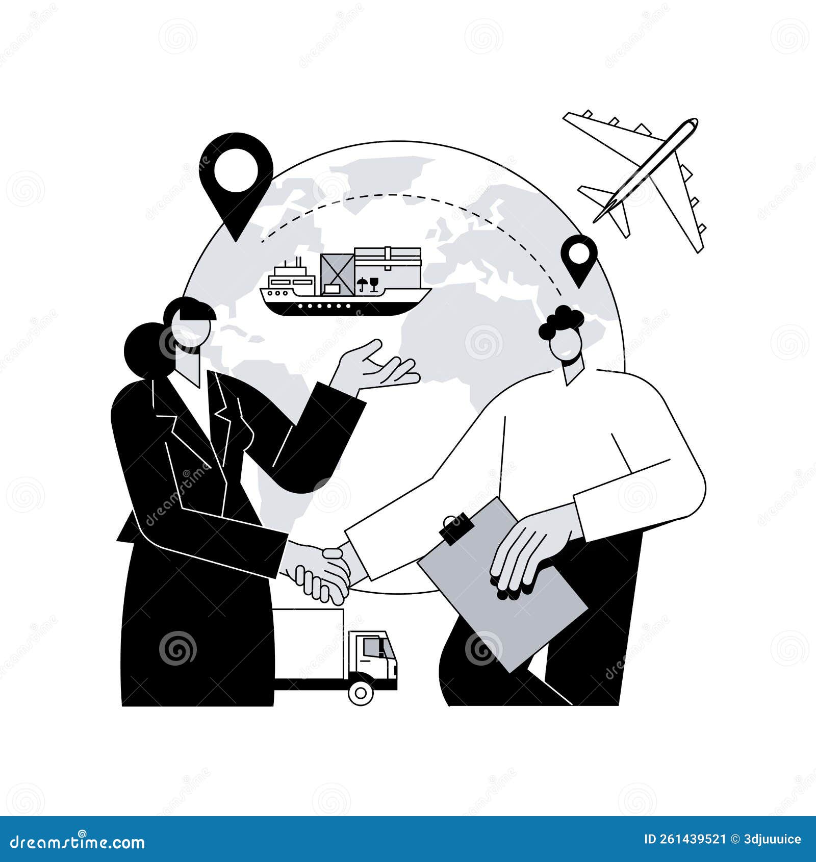 Collaborative Logistics Abstract Concept Vector Illustration. Stock ...