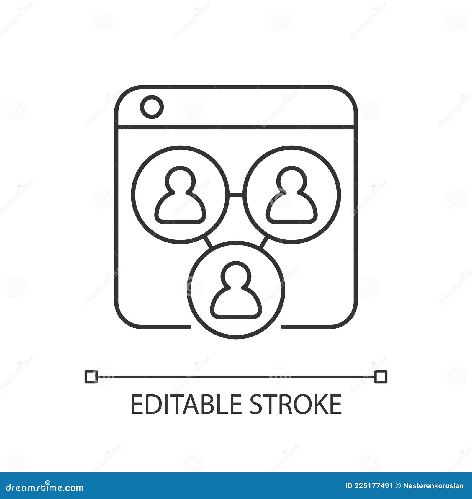 Collaborative Platforms Linear Icon Stock Vector - Illustration of ...