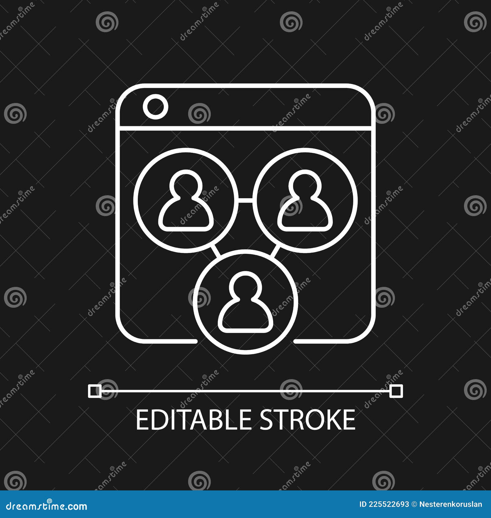 Collaborative Platforms White Linear Icon for Dark Theme Stock Vector ...