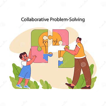 Collaborative Problem Solving Concept. Flat Vector Illustration Stock ...