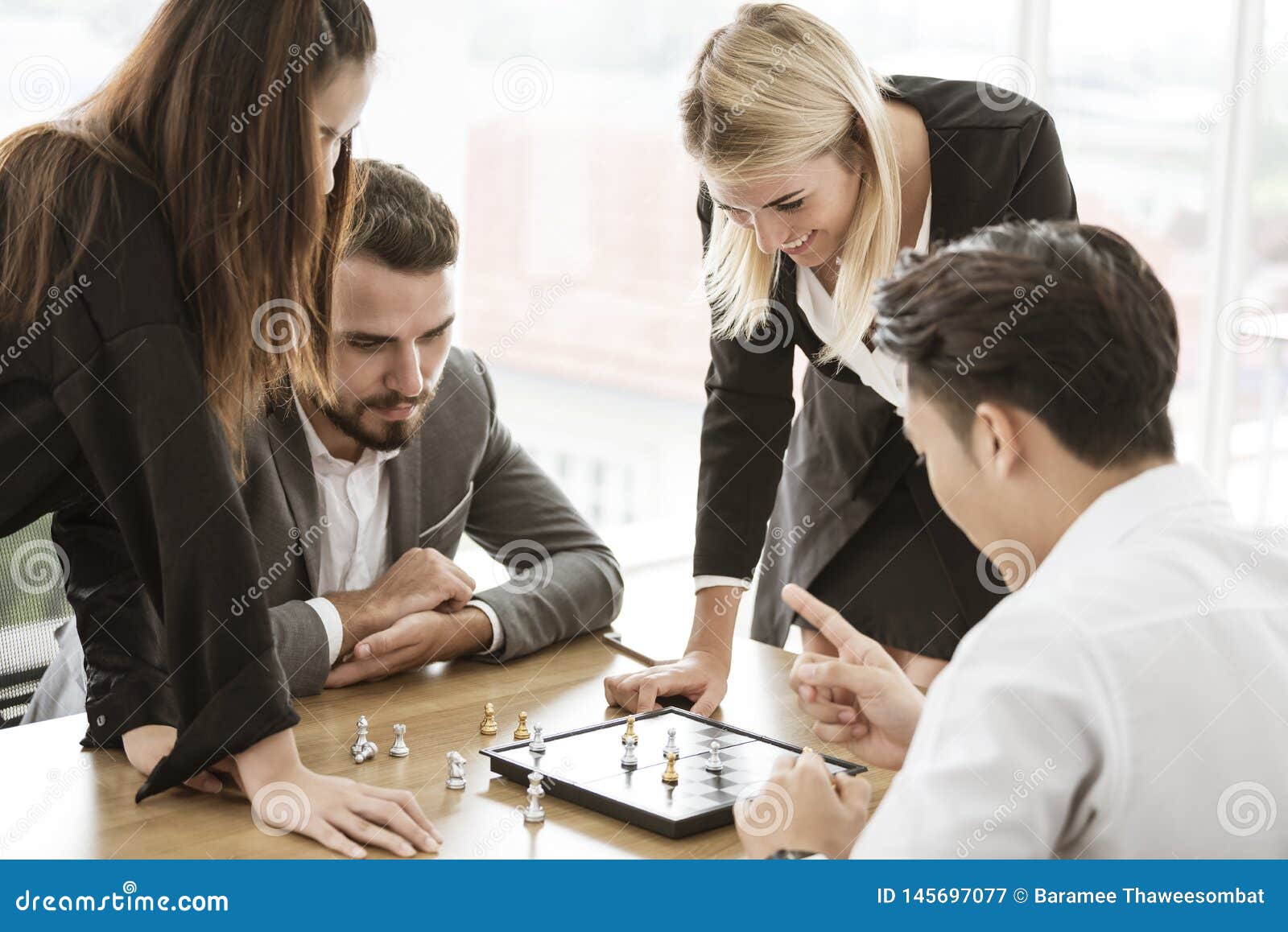 Collaborative Process of Skilled Person Brainstorming Play Chess Game ...