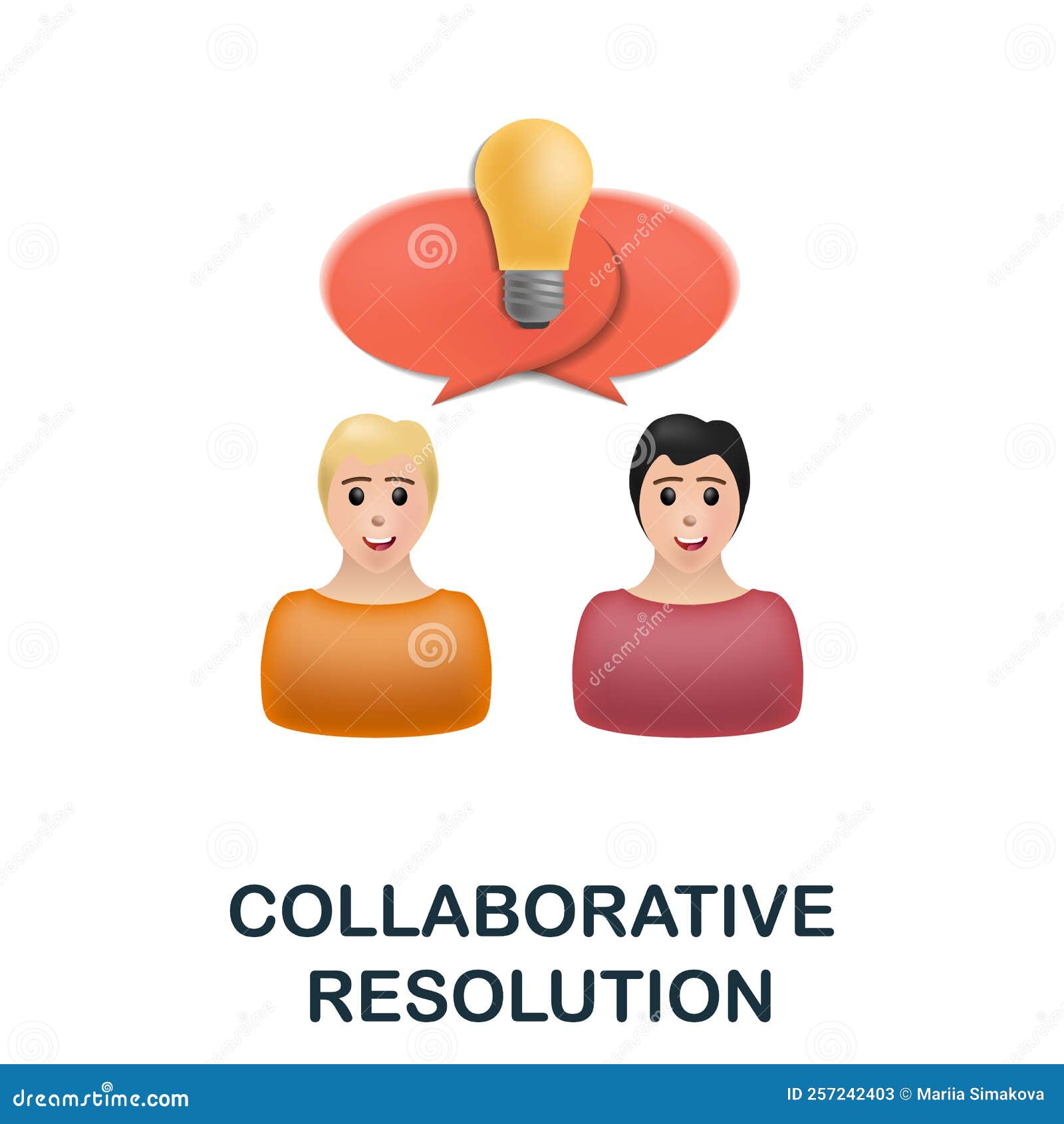 Collaborative Resolution Icon. 3d Illustration from Corporate ...
