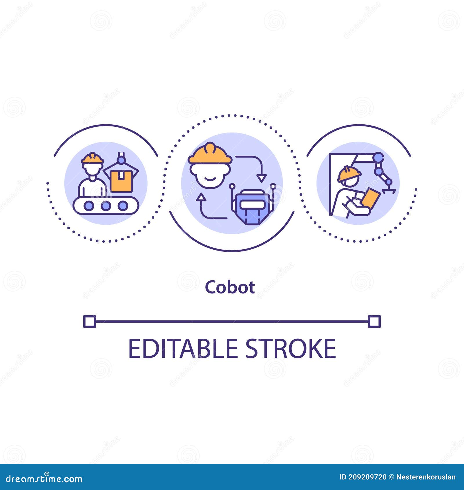 Collaborative Robot Concept Icon Stock Vector - Illustration of science ...