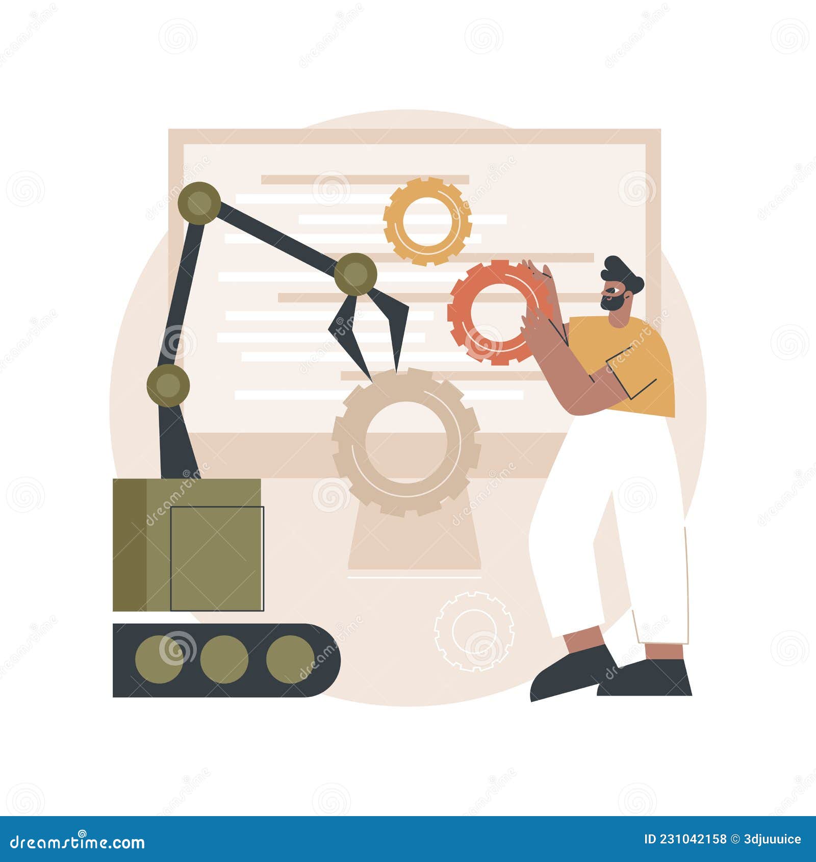 Collaborative Robotics Abstract Concept Vector Illustration. Stock ...