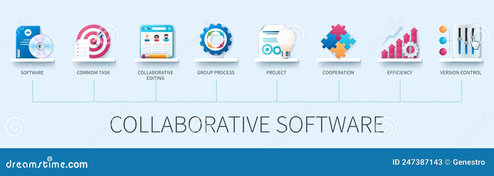 Collaborative Software Web Vector Infographics in 3d Style Stock ...
