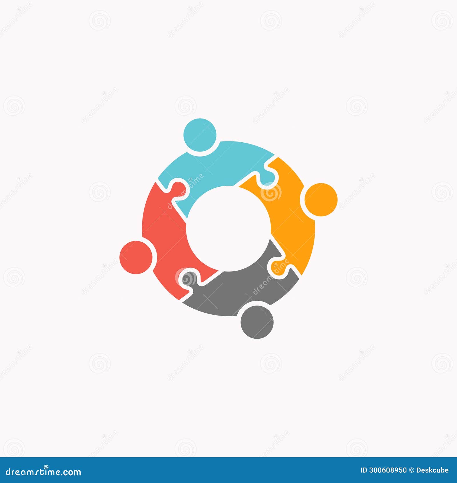 Collaborative Solutions Logo - Four Colored Puzzle Pieces Interlocked ...