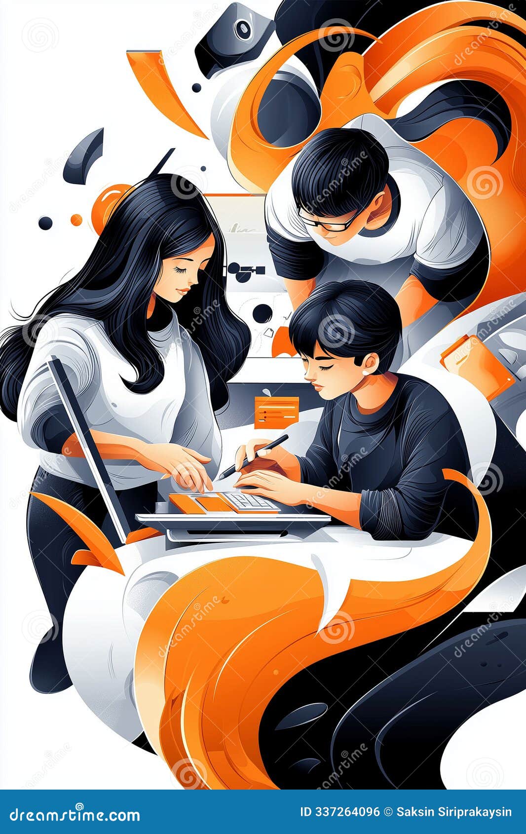 Collaborative Spark stock illustration. Illustration of minimalist ...