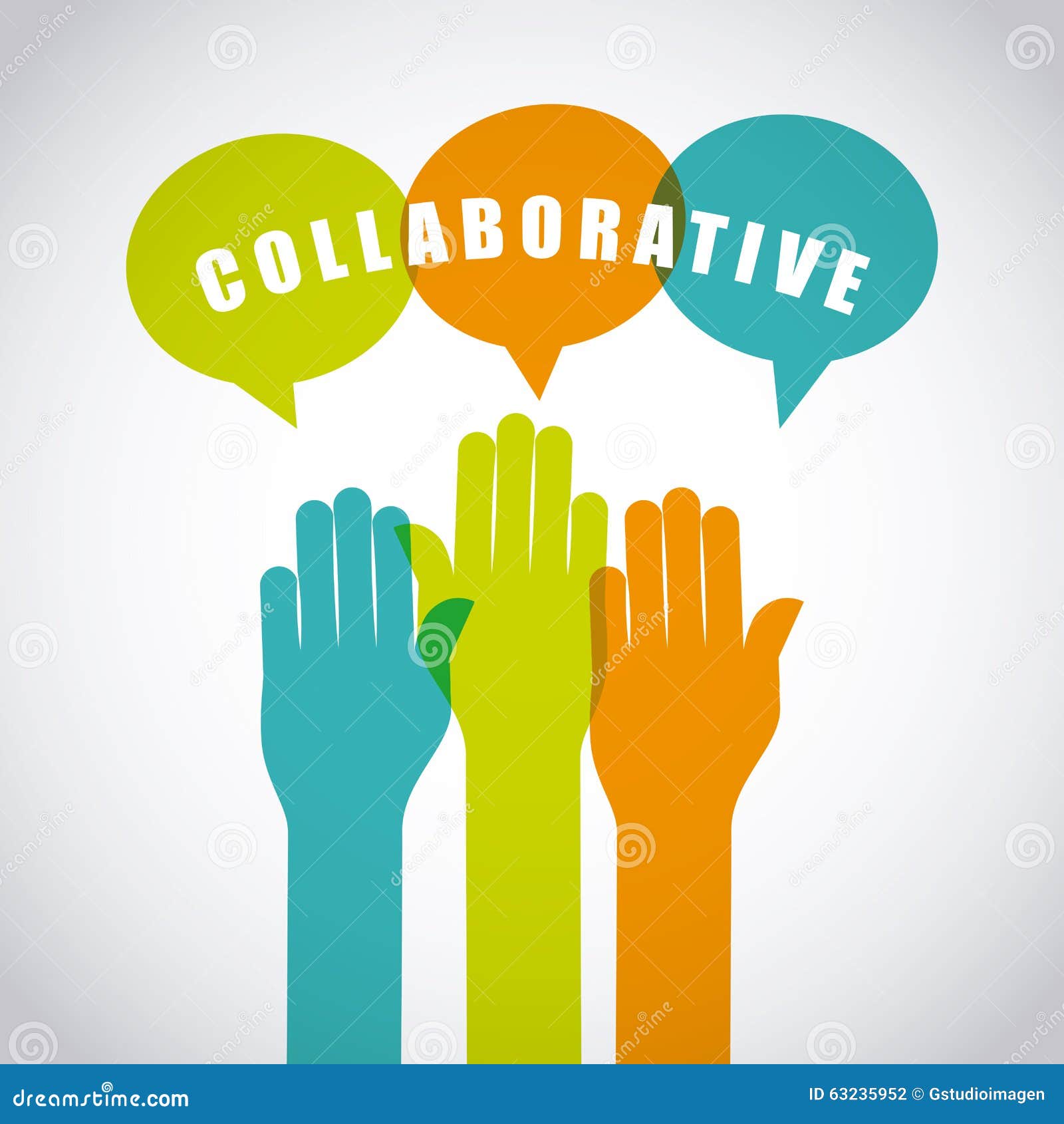 Collaborative Teamwork Design Stock Vector - Illustration of hands ...