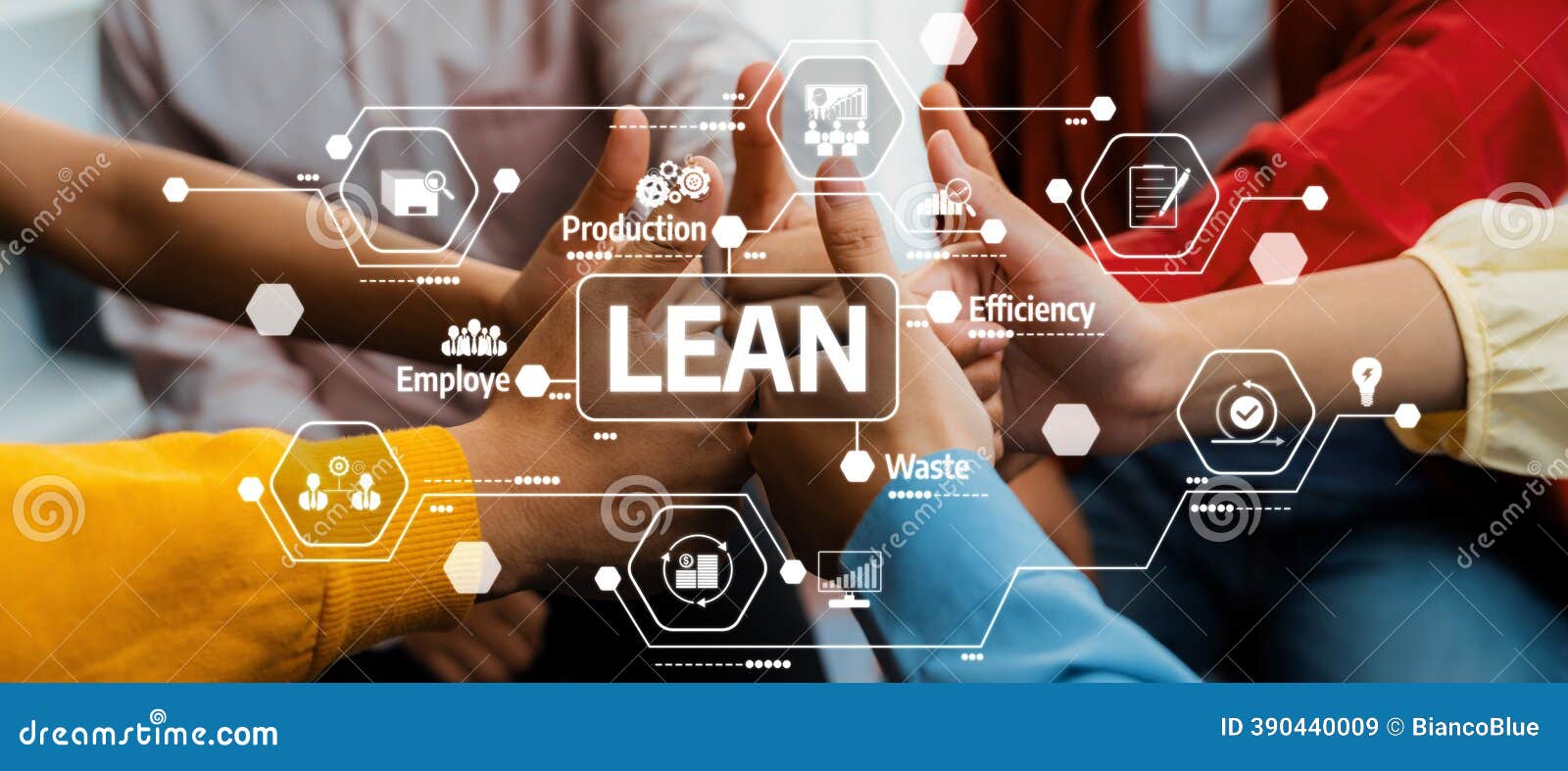 Lean Principles Strategy Infographic Diagram Chart Illustration Banner ...