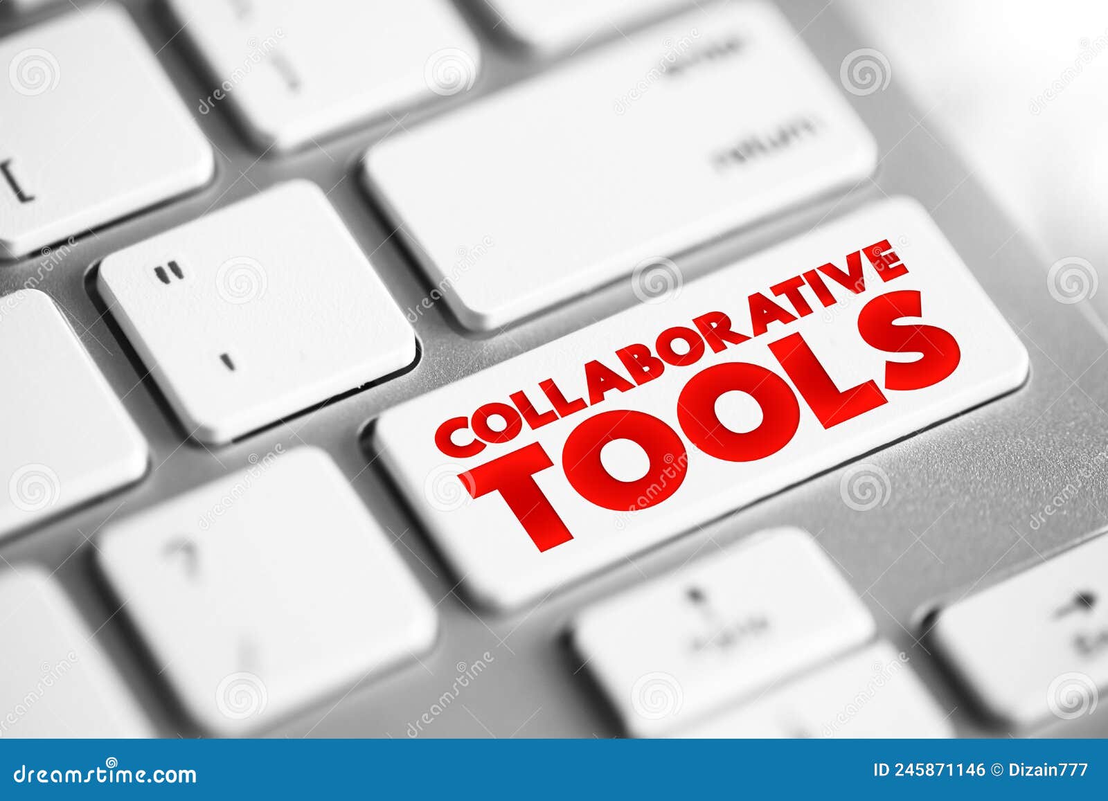 Collaborative Tools Text Button on Keyboard, Concept Background Stock ...