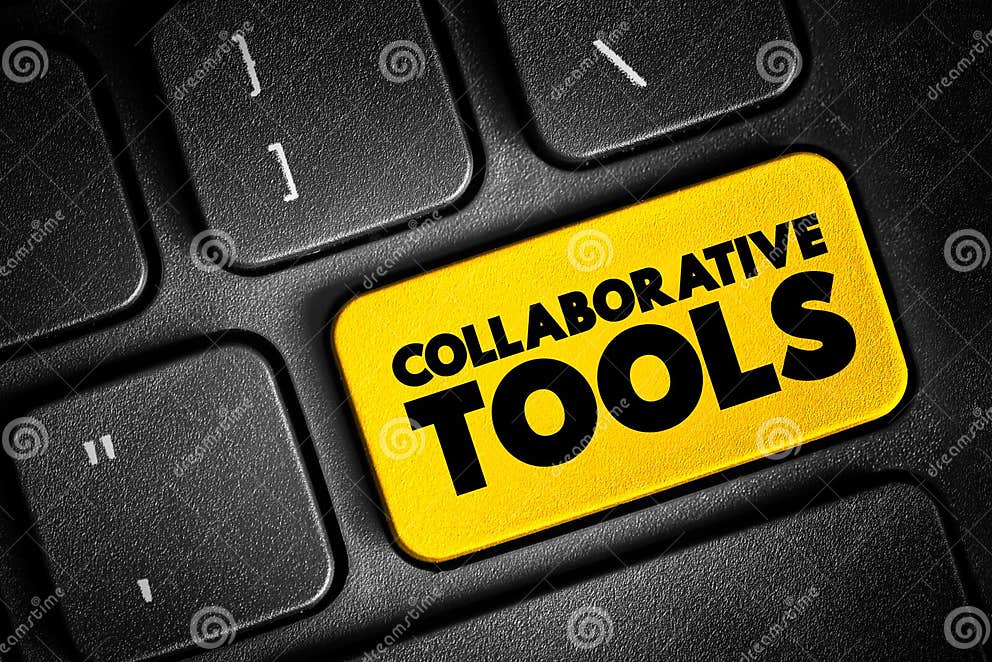 Collaborative Tools Text Button on Keyboard, Concept Background Stock ...