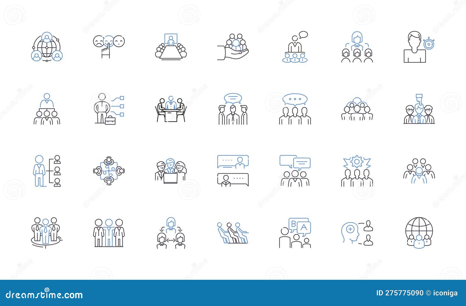 Collaborative Work Line Icons Collection. Synergy, Teamwork ... Collaborative Work Line Icons Collection. Synergy, Teamwork ...