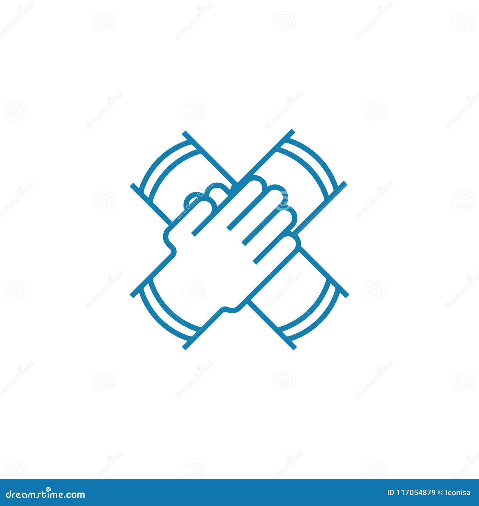 Collaborative Work Linear Icon Concept. Collaborative Work Line Vector ...