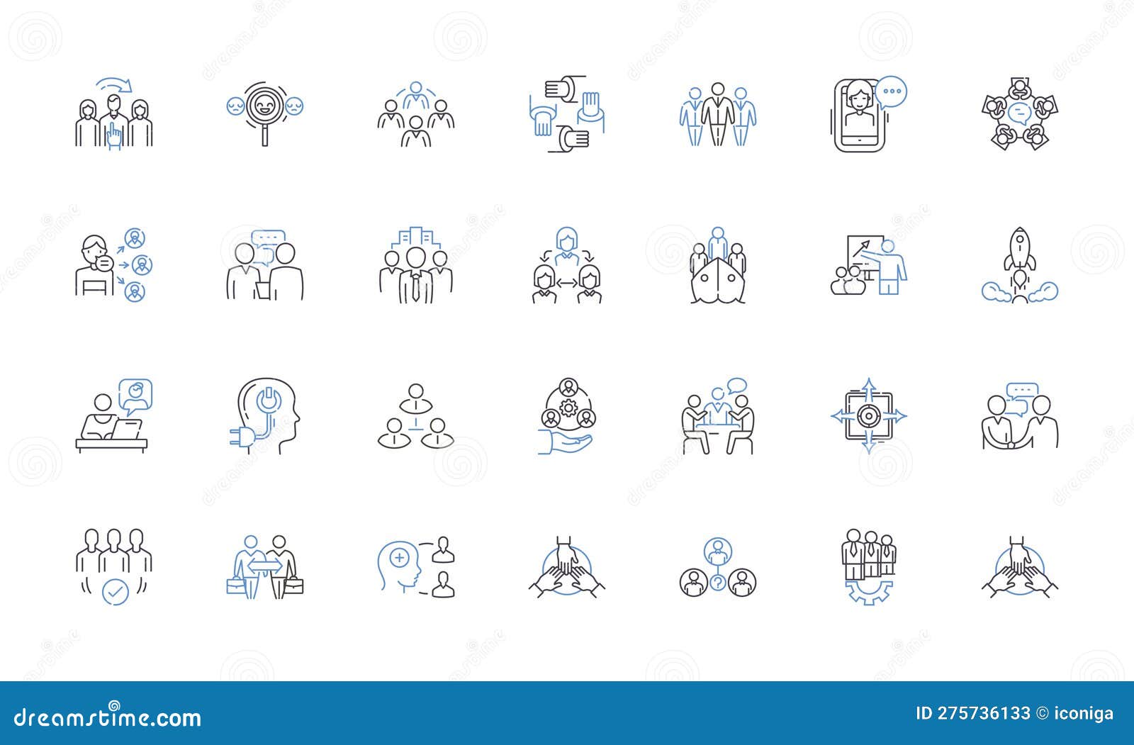 Collaborative Work Line Icons Collection. Synergy, Teamwork ... Collaborative Work Line Icons Collection. Synergy, Teamwork ...