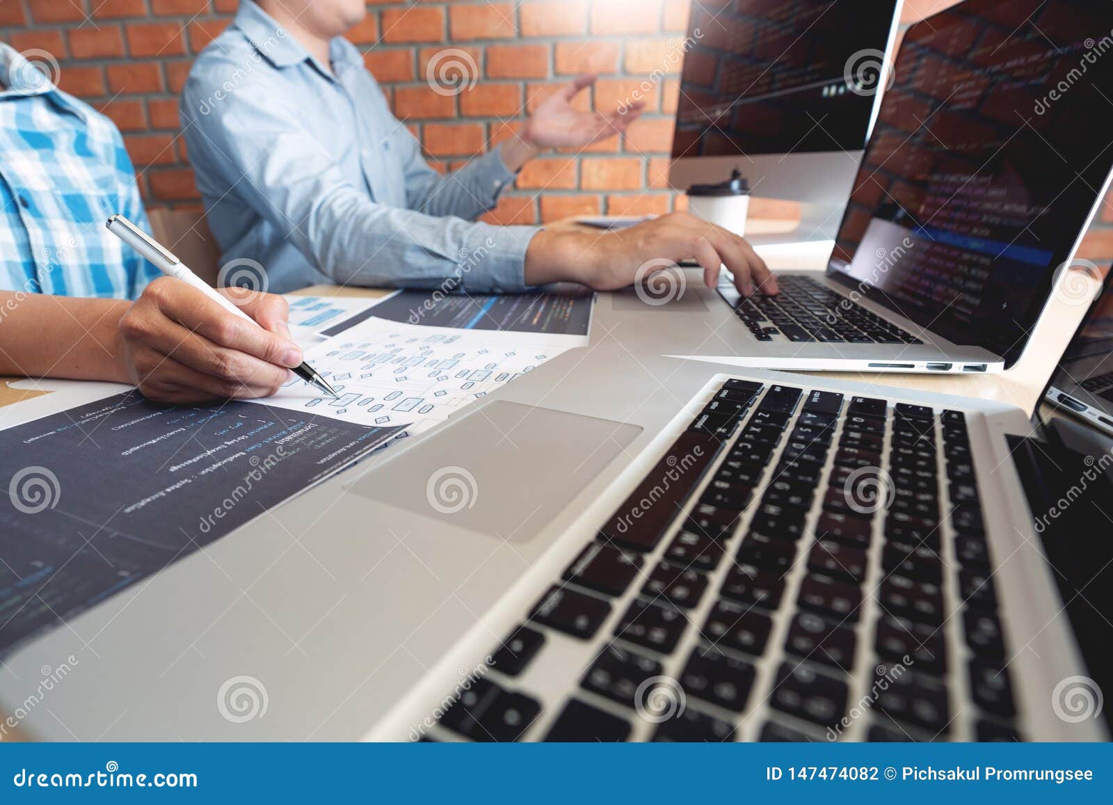 Collaborative Work Software Engineers Website Developer Technologies or Programmer Working ...