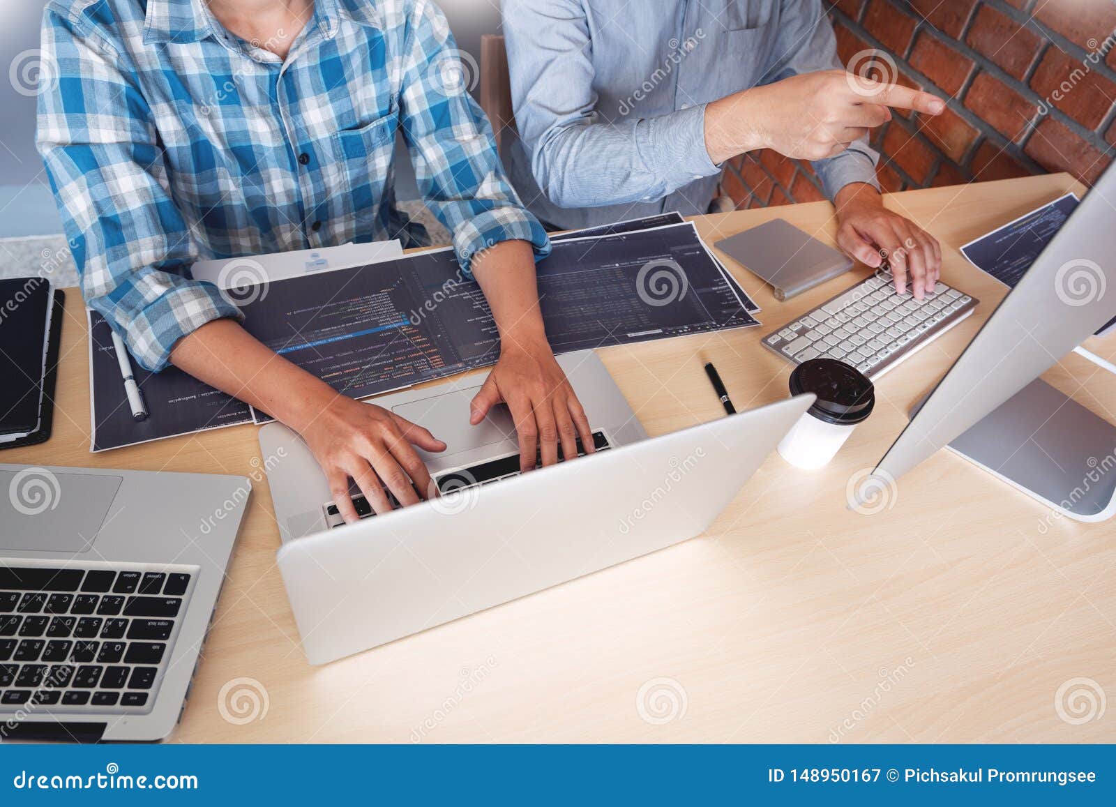 Collaborative Work Software Engineers Website Developer Technologies or Programmer Working ...