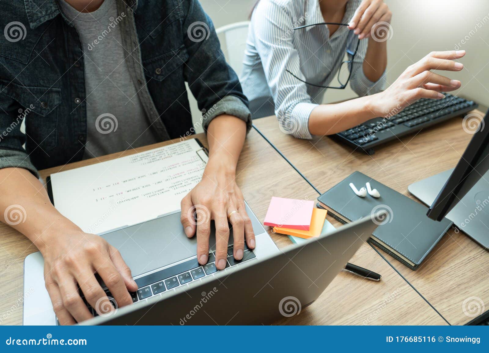 Collaborative Work Software Engineers Website Developer Technologies or Programmer Working ...