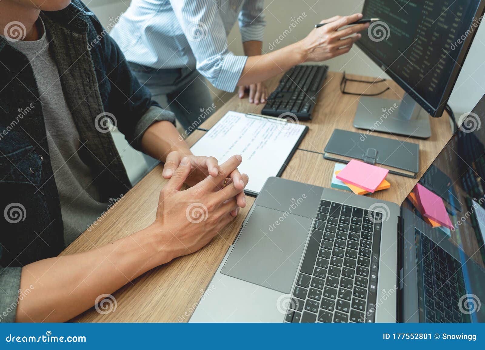 Collaborative Work Software Engineers Website Developer Technologies or Programmer Working ...