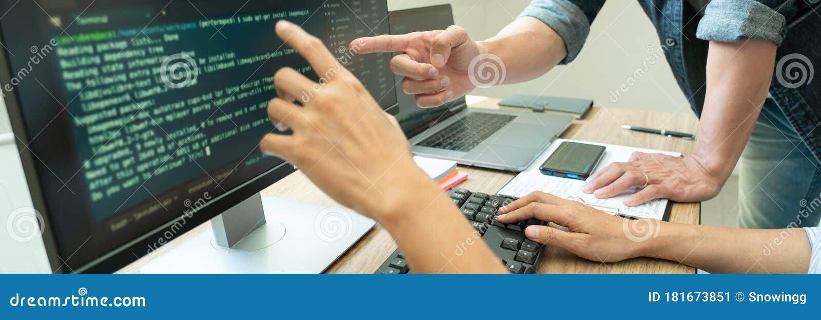 Collaborative Work Software Engineers Website Developer Technologies or Programmer Working ...