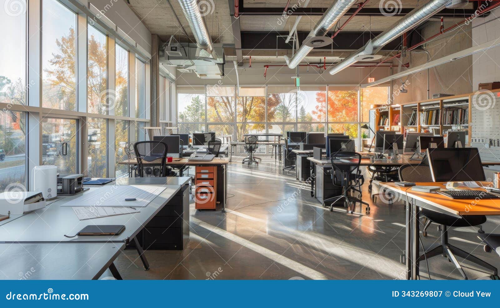 A Collaborative Workspace Designed for Architects Stock Illustration ...