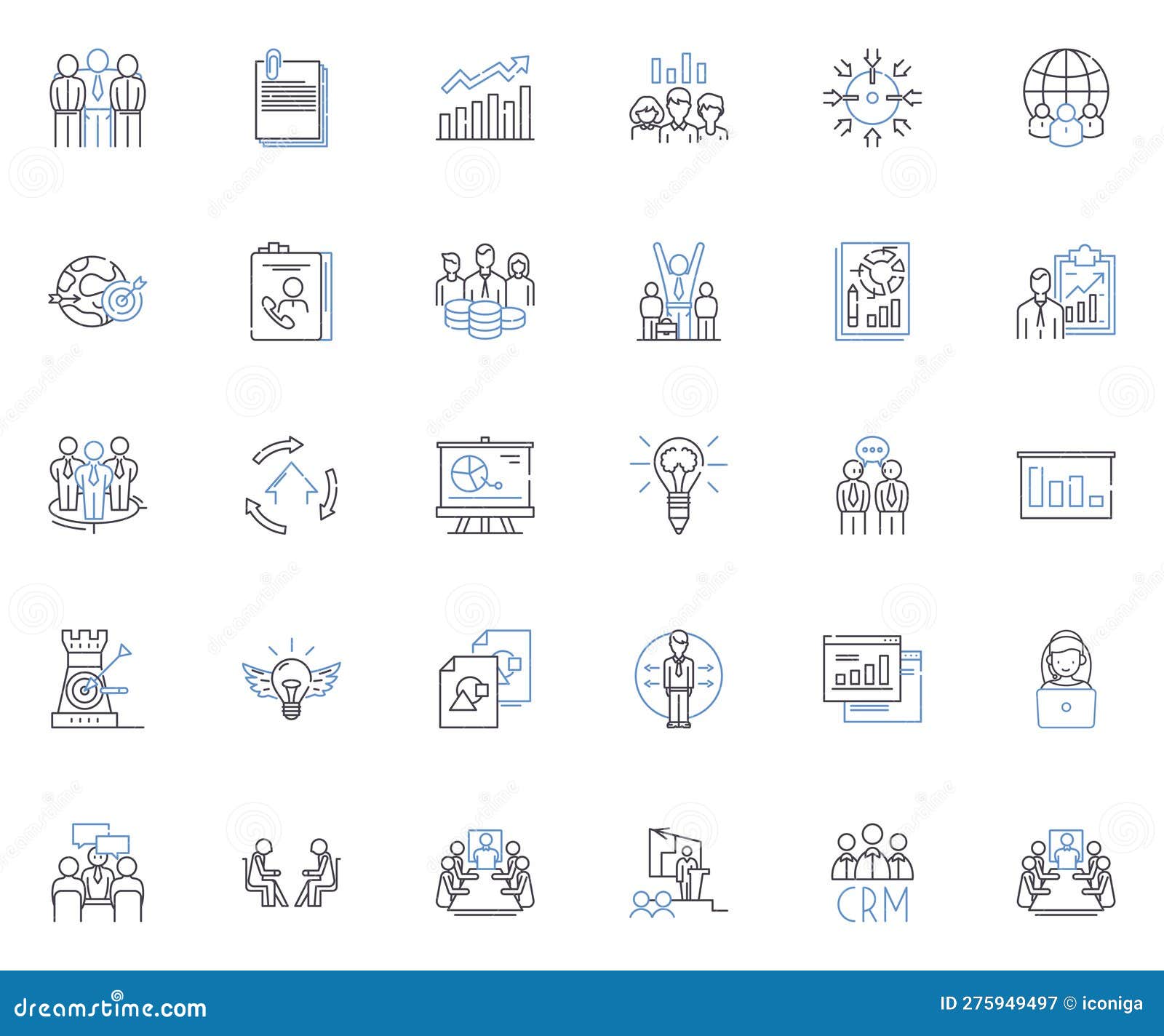 Collaborative Workspace Line Icons Collection. Synergy, Co-working ...