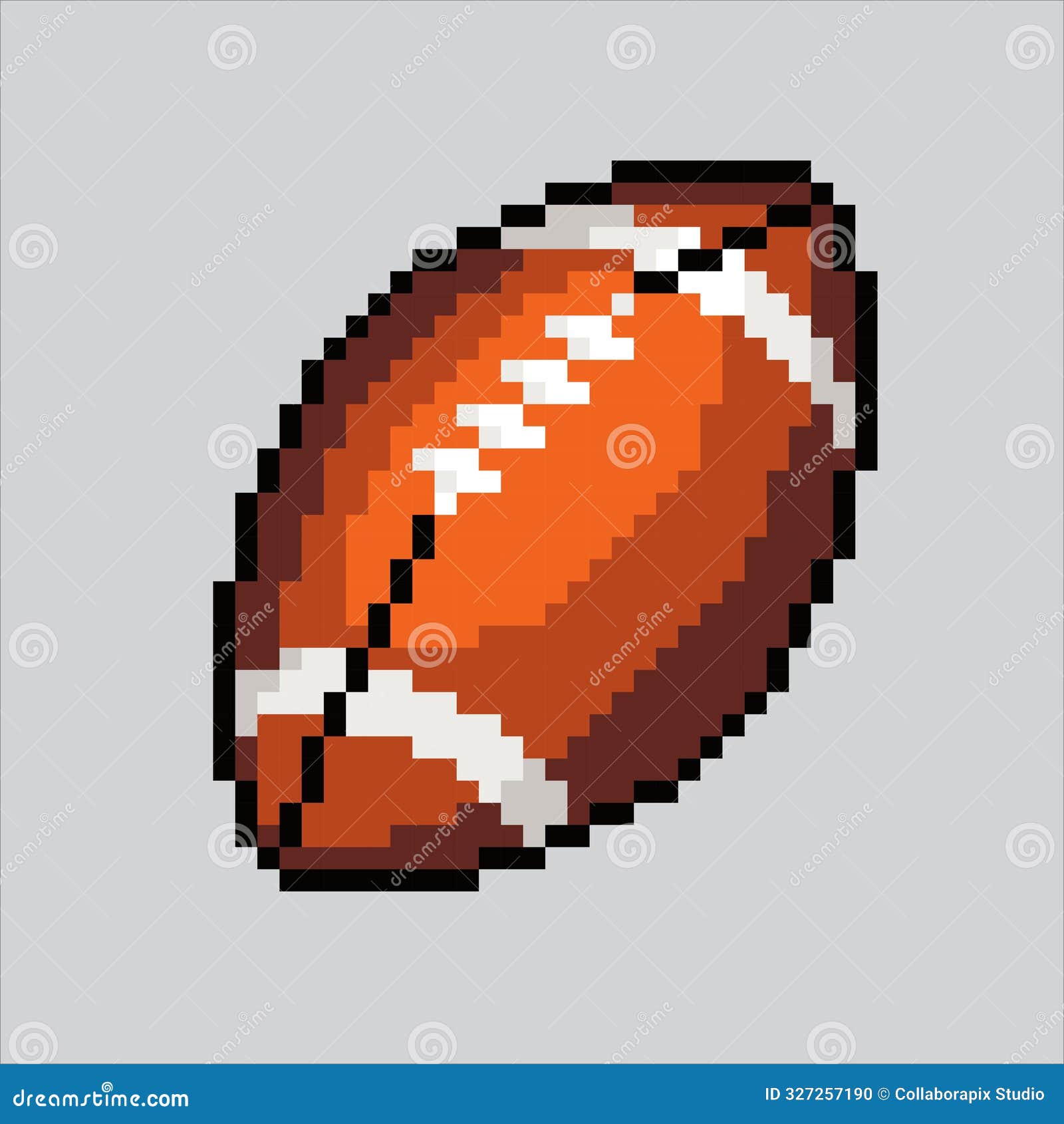 Pixel Art Rugby Ball Illustration Vector For Game Design ...