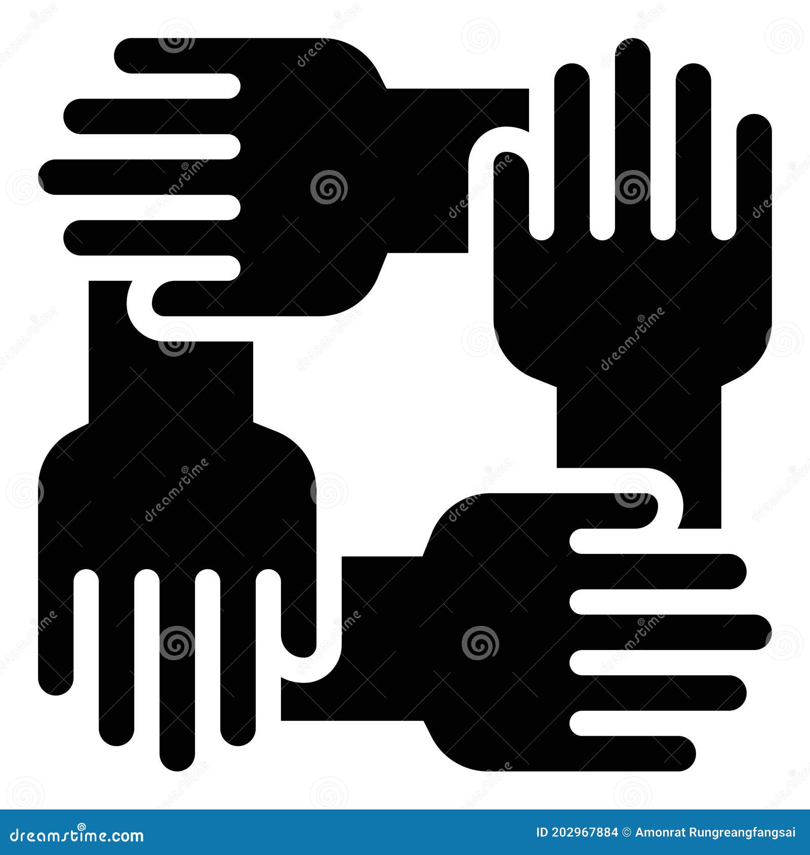 Collabrolate of Hands Icon, Protest Related Vector Stock Vector ...