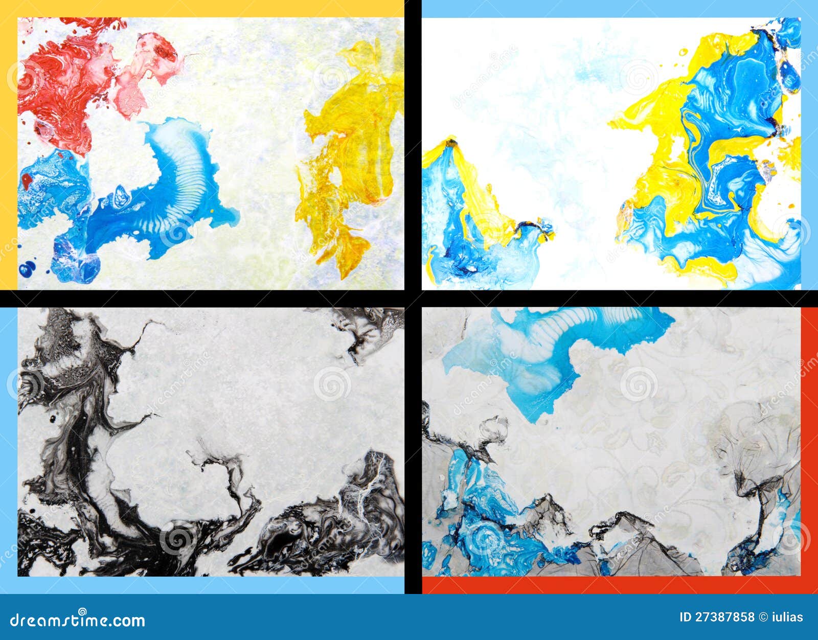 Collage of Abstract Hand Drawn Paint Backgrounds Stock Photo - Image of ...