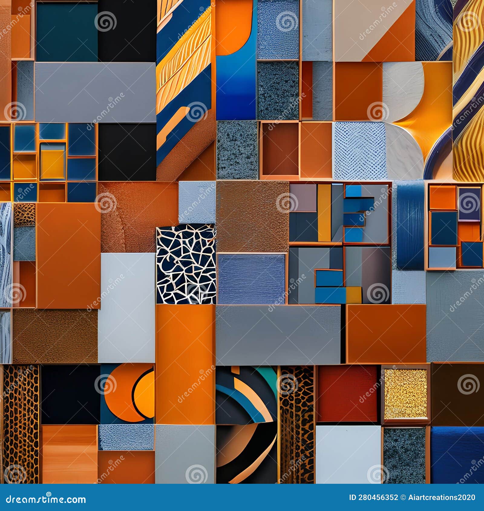 A Collage of Abstract Shapes, Textures, and Layers, Creating a Dynamic ...
