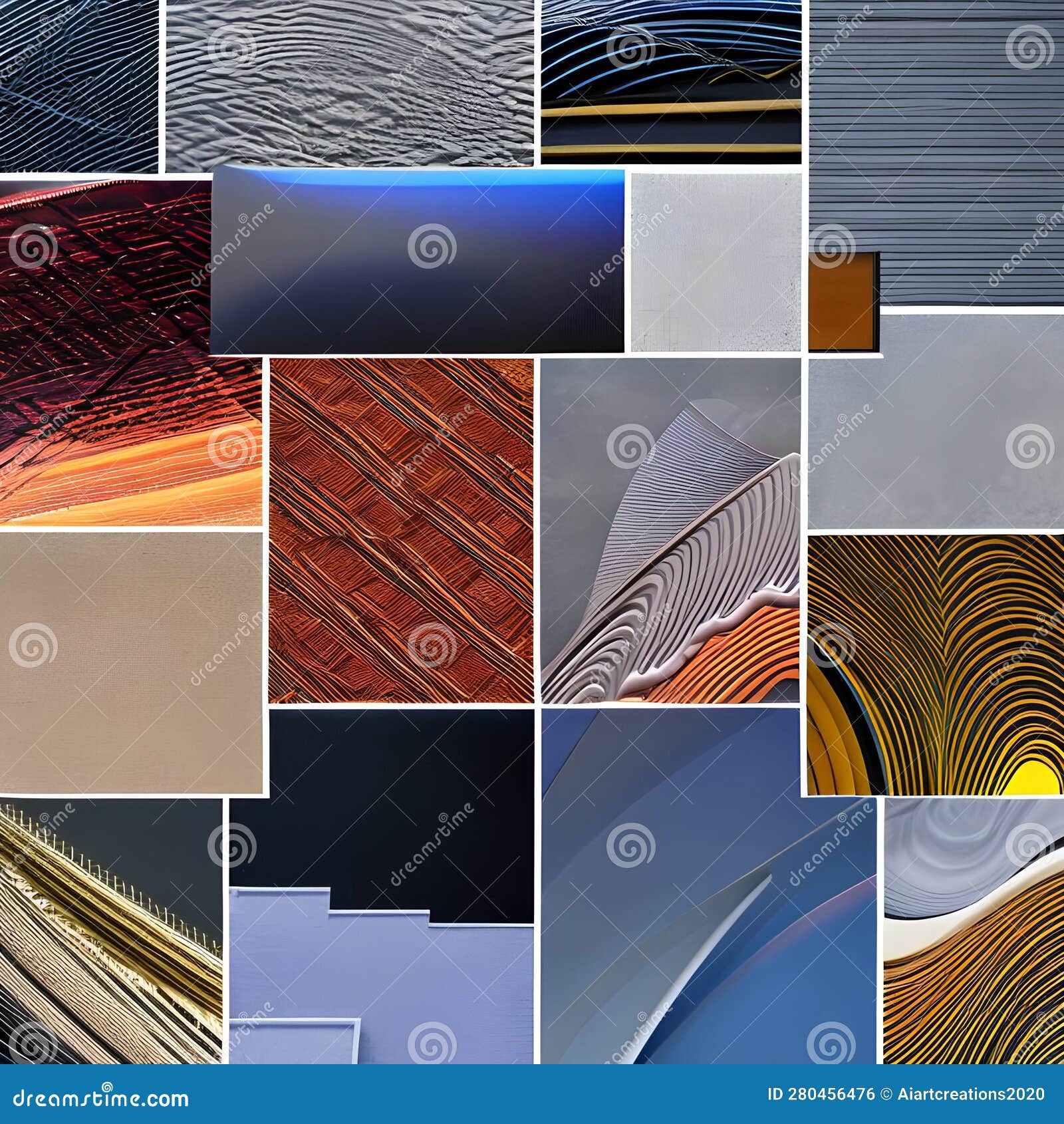 A Collage of Abstract Shapes, Textures, and Layers, Creating a Dynamic ...