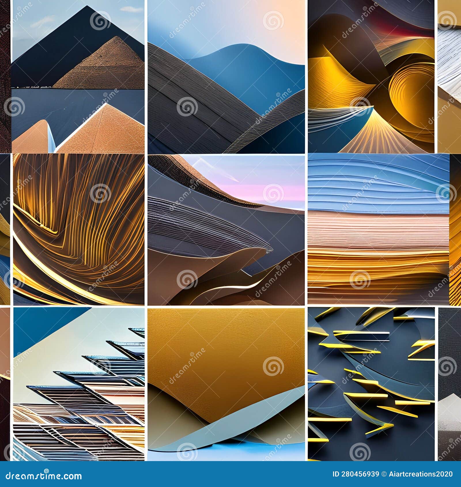 A Collage of Abstract Shapes, Textures, and Layers, Creating a Dynamic ...