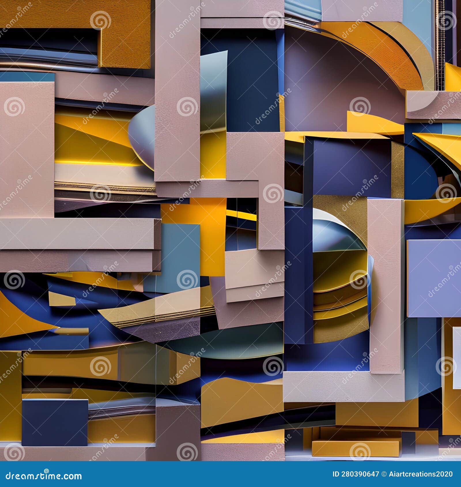 A Collage of Abstract Shapes, Textures, and Layers, Creating a Dynamic ...