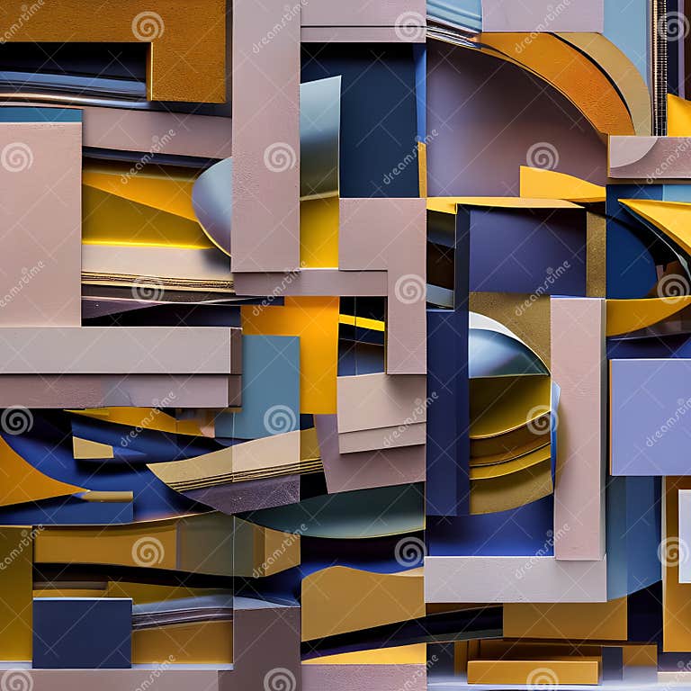 A Collage of Abstract Shapes, Textures, and Layers, Creating a Dynamic and Visually Engaging ...