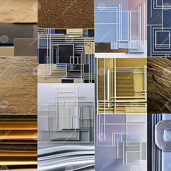 A Collage of Abstract Shapes, Textures, and Layers, Creating a Dynamic ...
