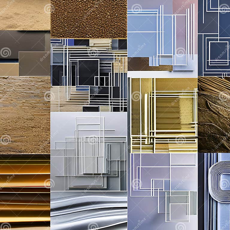 A Collage of Abstract Shapes, Textures, and Layers, Creating a Dynamic and Visually Engaging ...