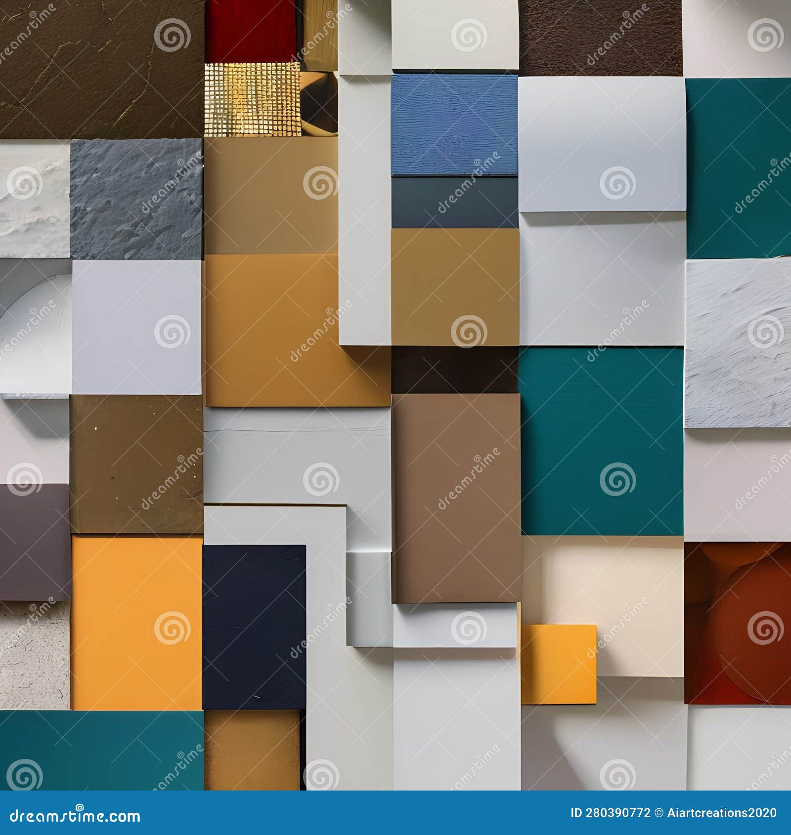 A Collage of Abstract Shapes, Textures, and Layers, Creating a Dynamic ...
