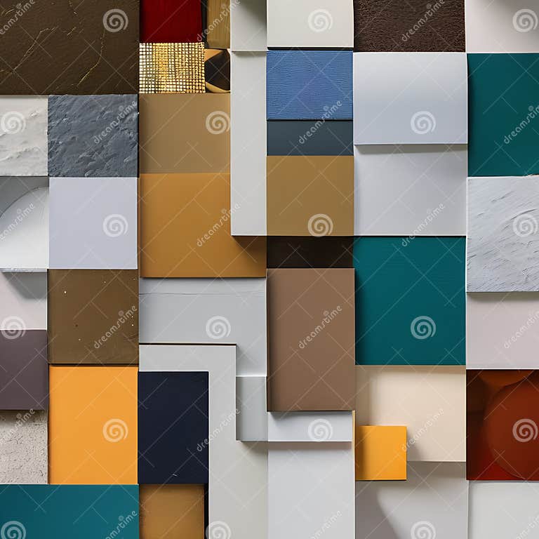 A Collage of Abstract Shapes, Textures, and Layers, Creating a Dynamic ...