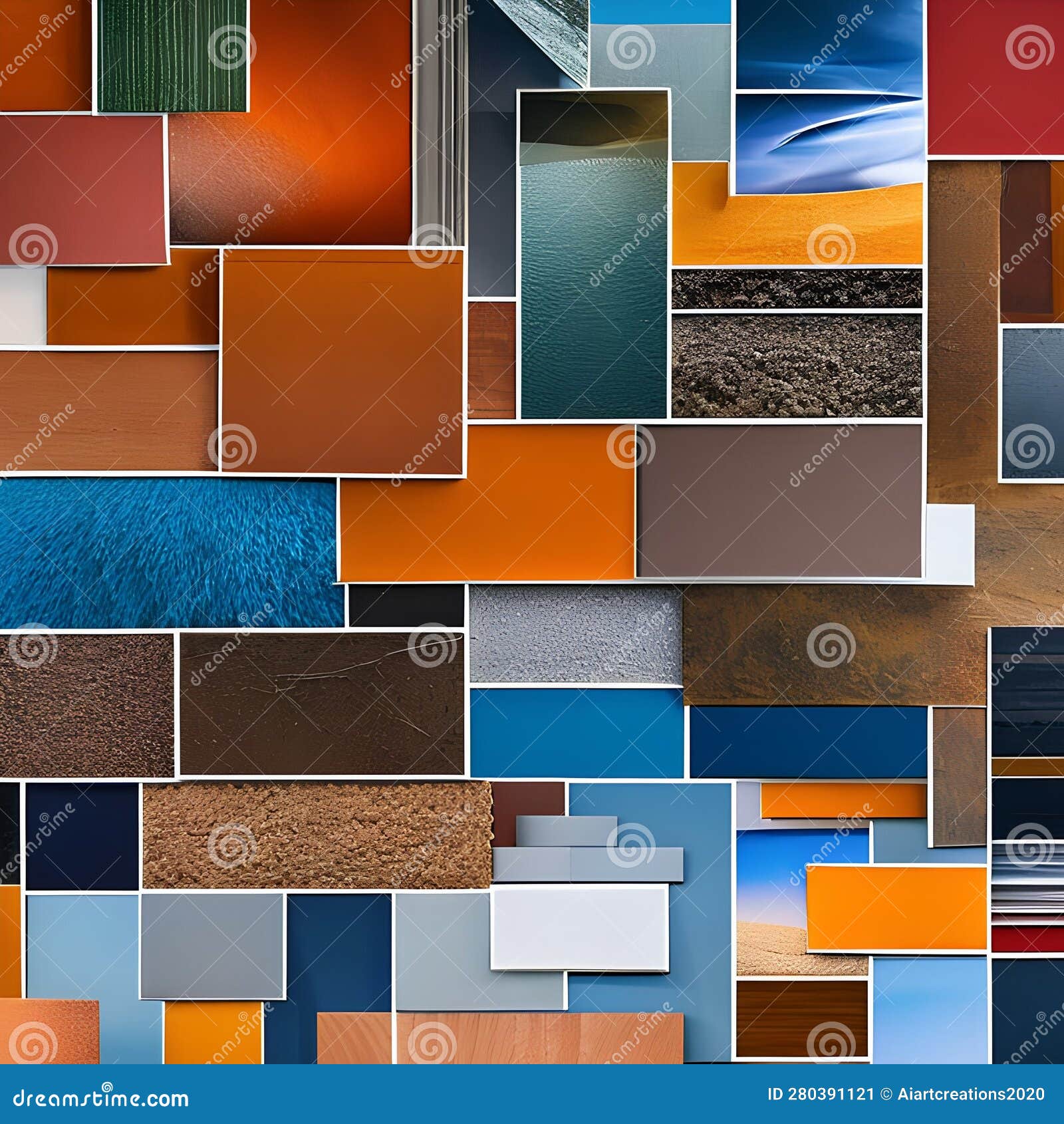 A Collage of Abstract Shapes, Textures, and Layers, Creating a Dynamic ...