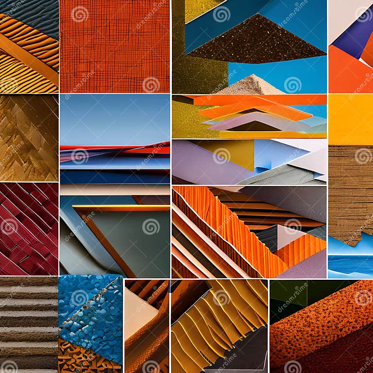 A Collage of Abstract Shapes, Textures, and Layers, Creating a Dynamic ...