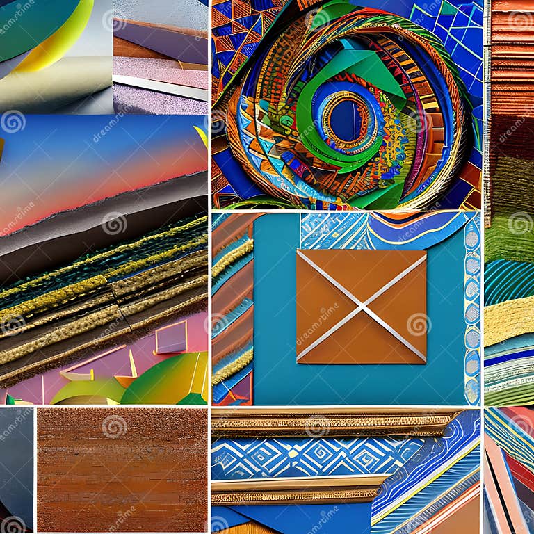 A Collage of Abstract Shapes, Textures, and Layers, Resulting in a ...