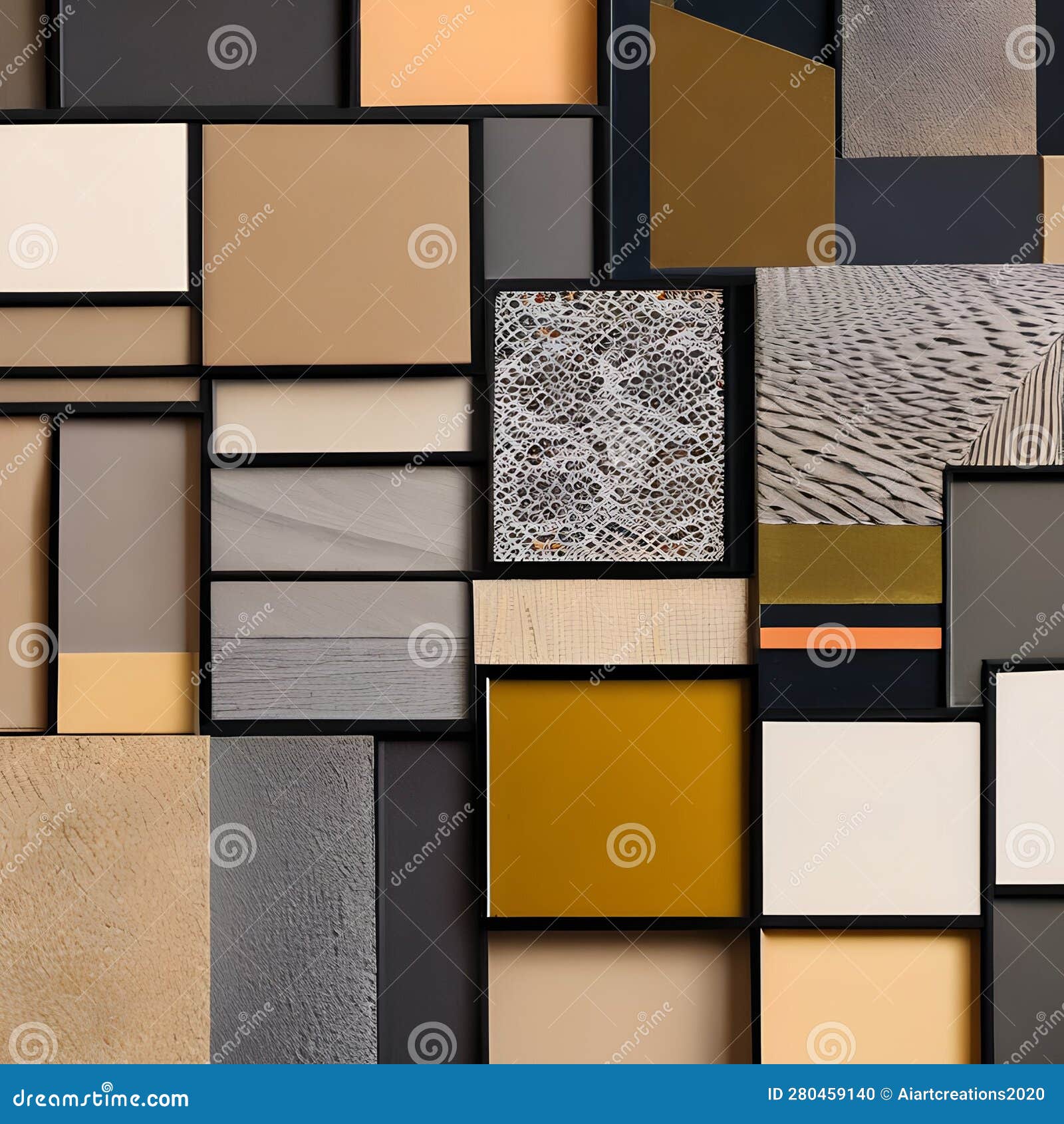 A Collage of Abstract Shapes, Textures, and Layers, Resulting in a ...