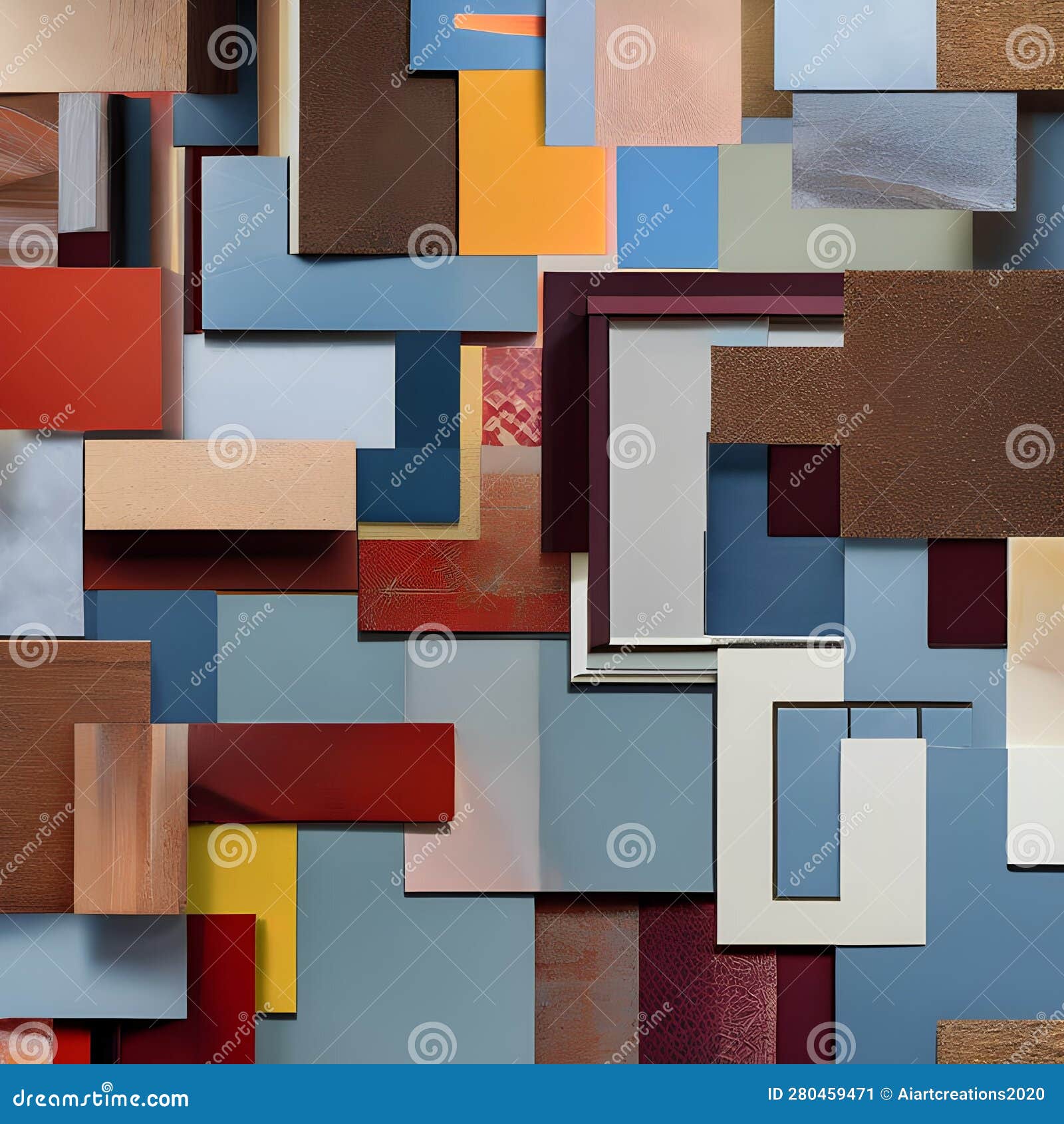 A Collage of Abstract Shapes, Textures, and Layers, Resulting in a ...